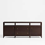 Keane Espresso Wood 72" Storage Media Console/TV Stand + Reviews | Crate & Barrel