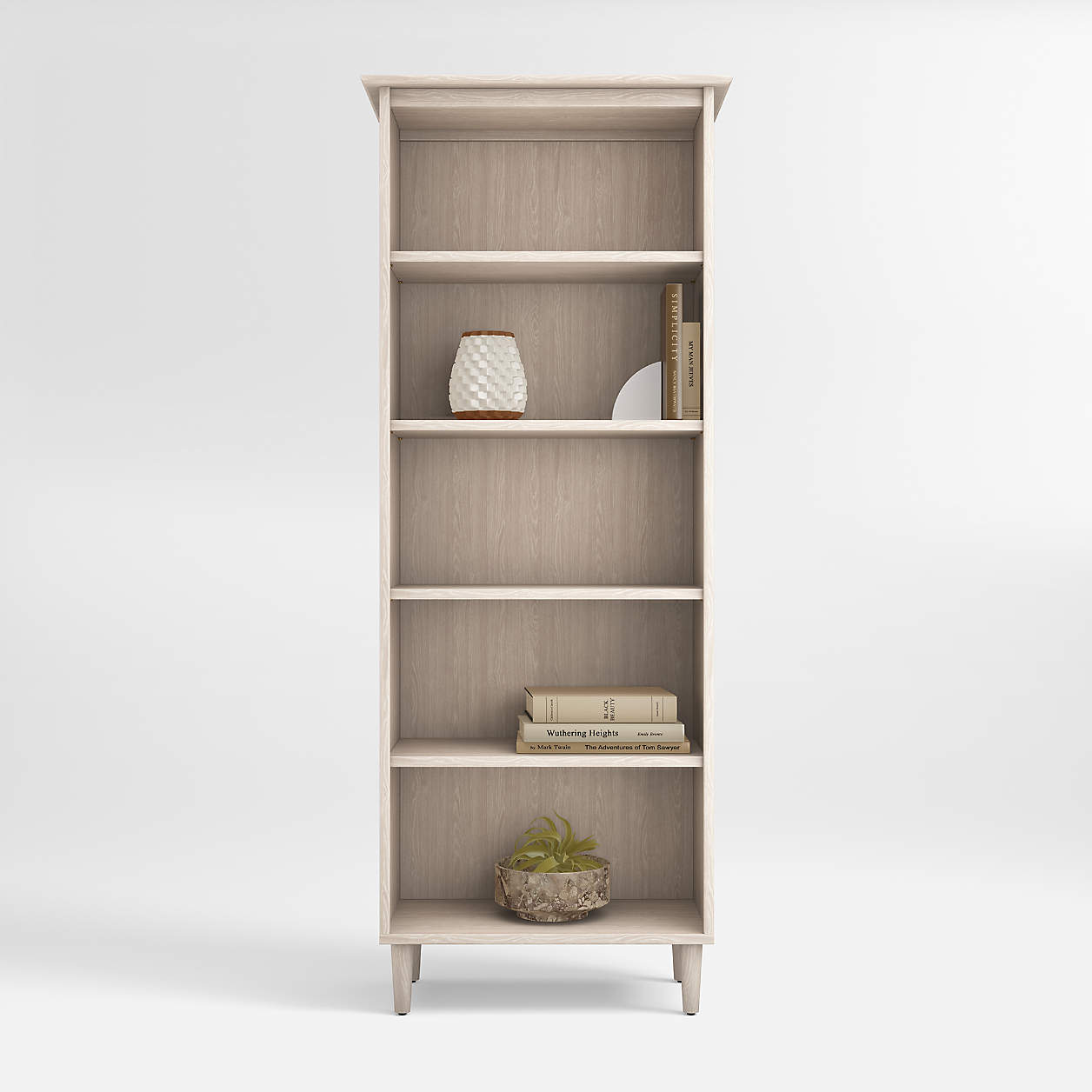 Kendall Pickled Oak Bookcase + Reviews | Crate & Barrel