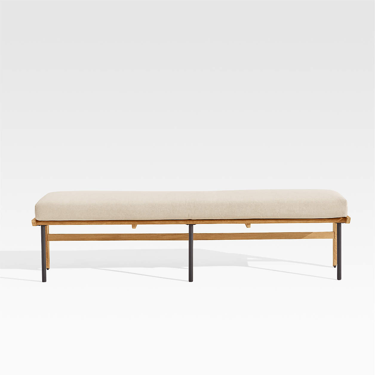 Kinney Teak Dining Bench with Cushion | Crate & Barrel