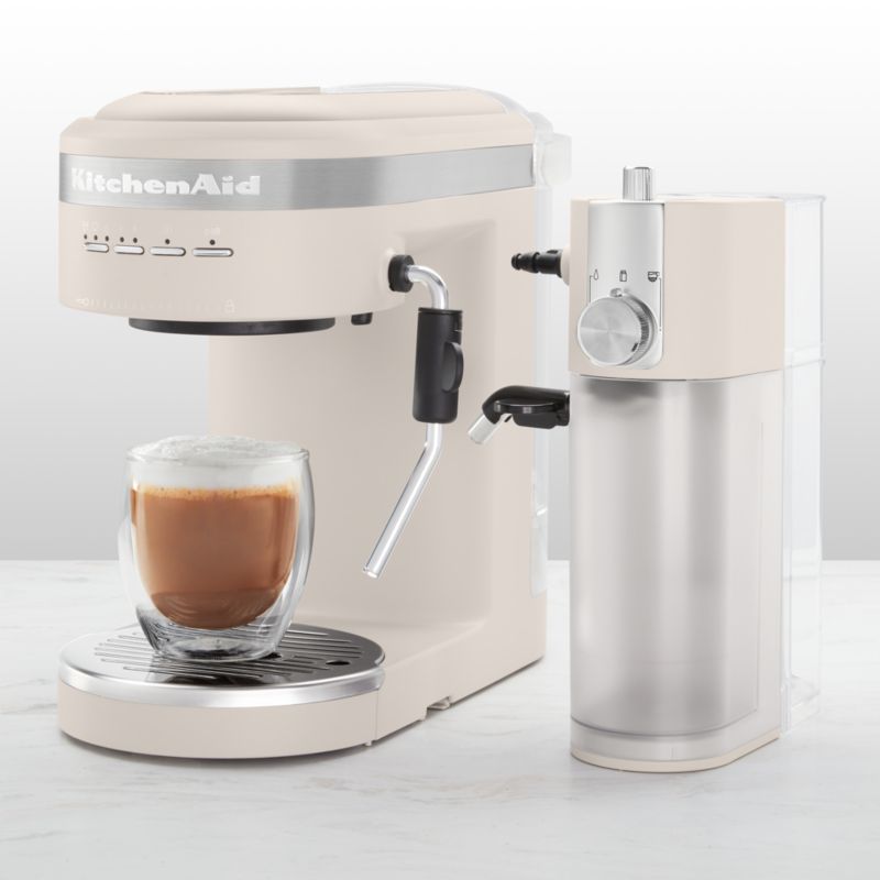 KitchenAid Matte Milkshake White Semi-Automatic Espresso Machine Maker ...