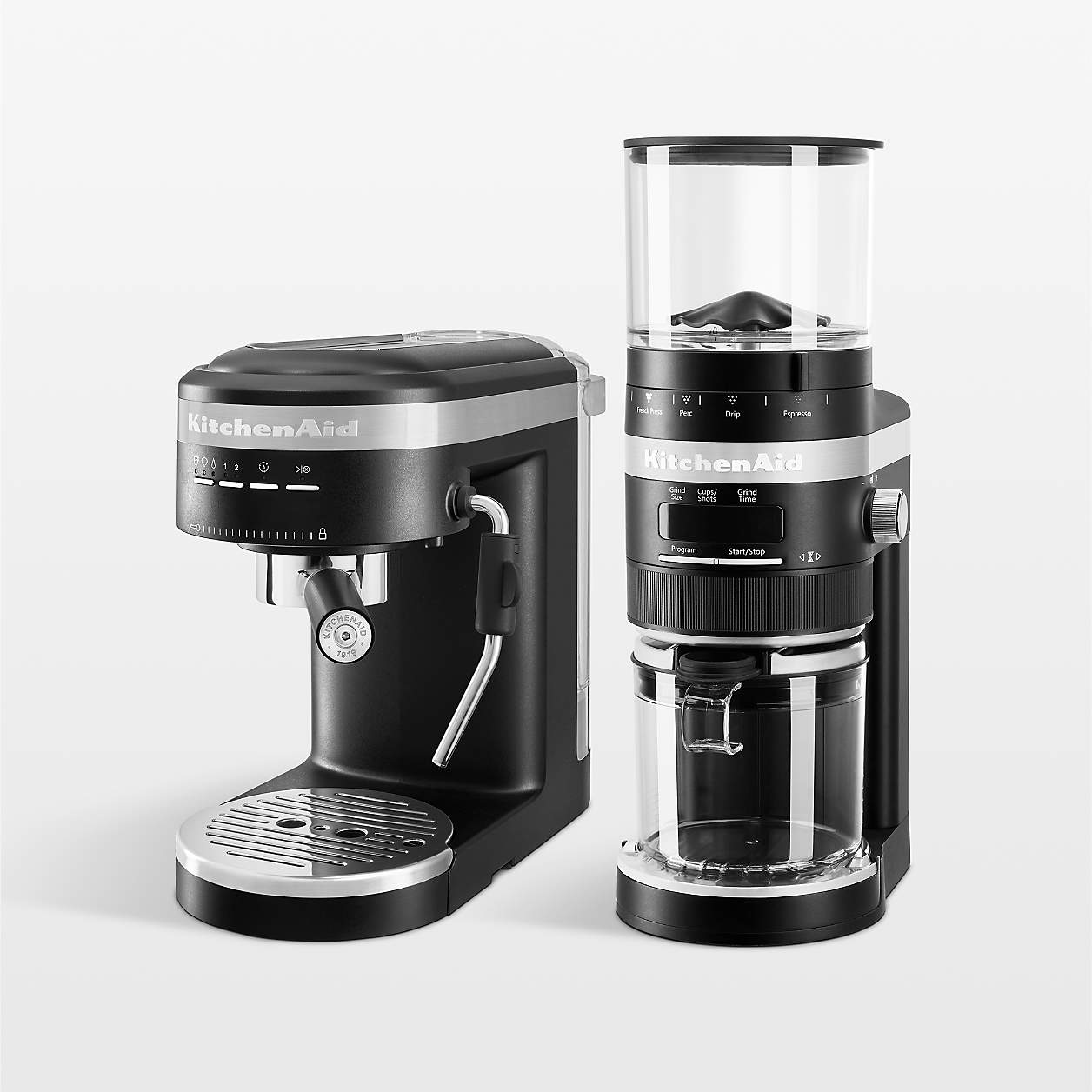 KitchenAid Matte Black Espresso Machine and Burr Grinder Set + Reviews ...