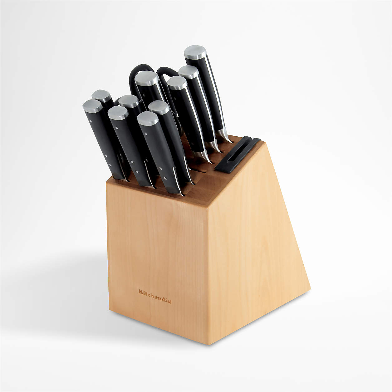 KitchenAid Gourmet 14-Piece Black Birch Knife Block Set | Crate & Barrel