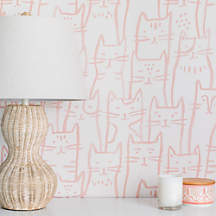 Chasing Paper Pink Smitten Kitten Peel and Stick Wallpaper | Crate & Kids