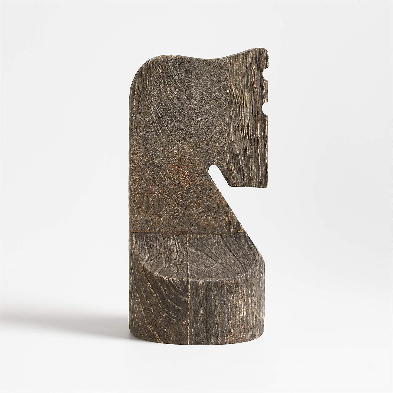 Ebonized Black Wood Knight Chess Piece Sculpture + Reviews | Crate & Barrel