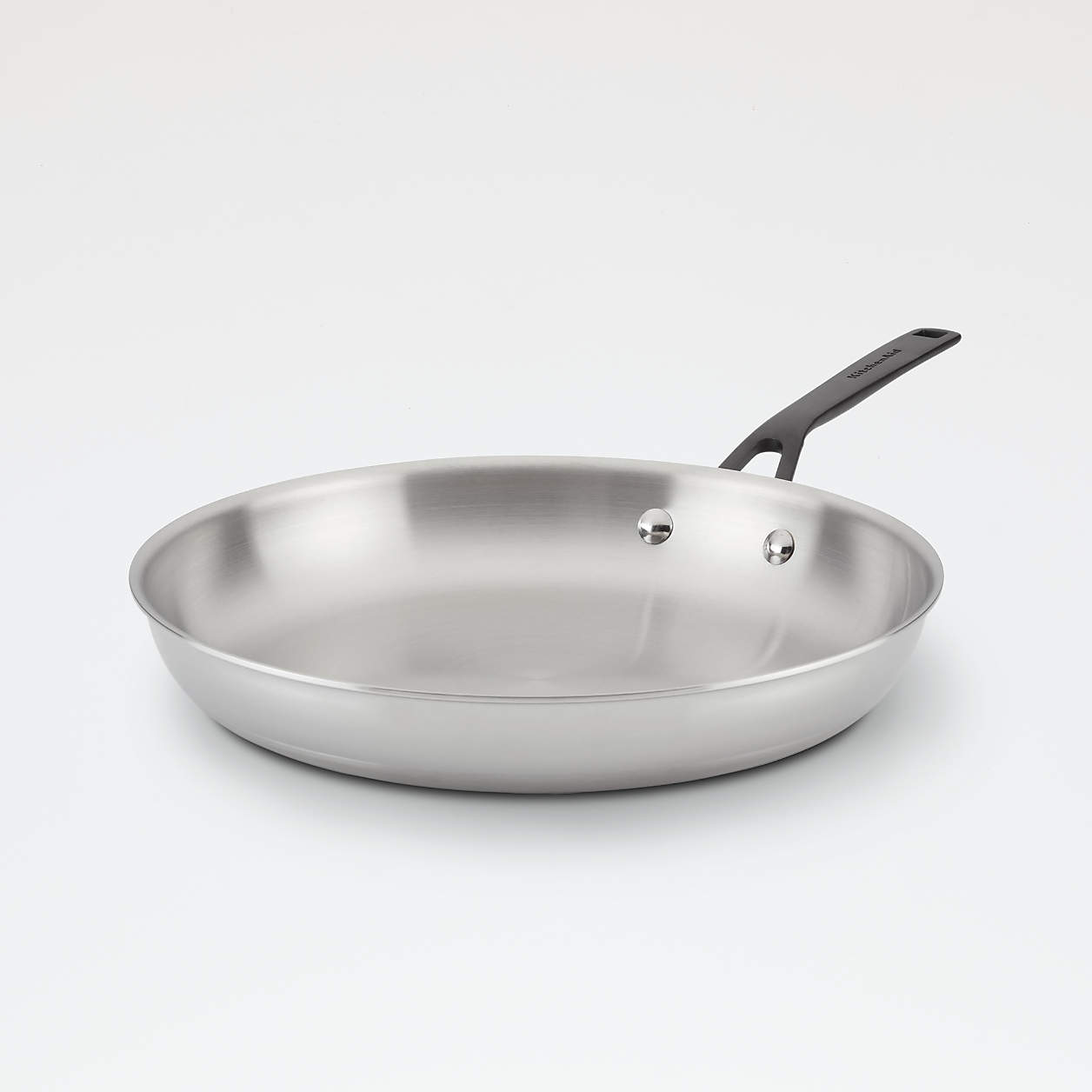 KitchenAid Stainless Steel 5-Ply Clad 12.25" Frying Pan | Crate & Barrel