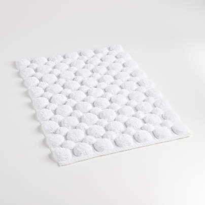 Loop Cotton Bath Rug Silver + Reviews | Crate & Barrel