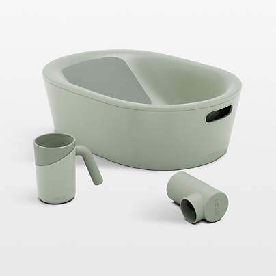 Lalo Sage Green Baby Bathtime Essentials | Crate & Kids