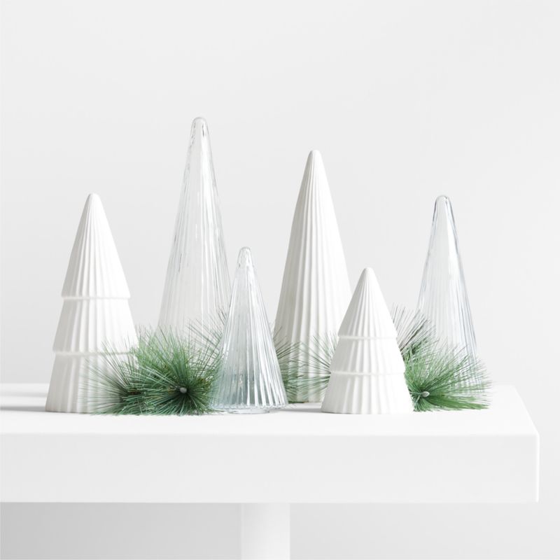 LED Porcelain and Glass Tree Tablescape Set | Crate & Barrel