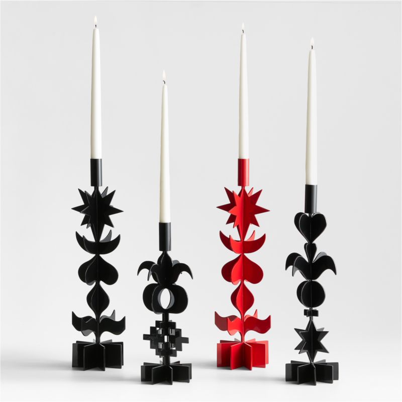 Picado Metal Taper Candle Holders by Lucia Eames | Crate & Barrel