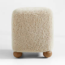 L'Enchere Square Wool Ottoman by Athena Calderone + Reviews | Crate ...