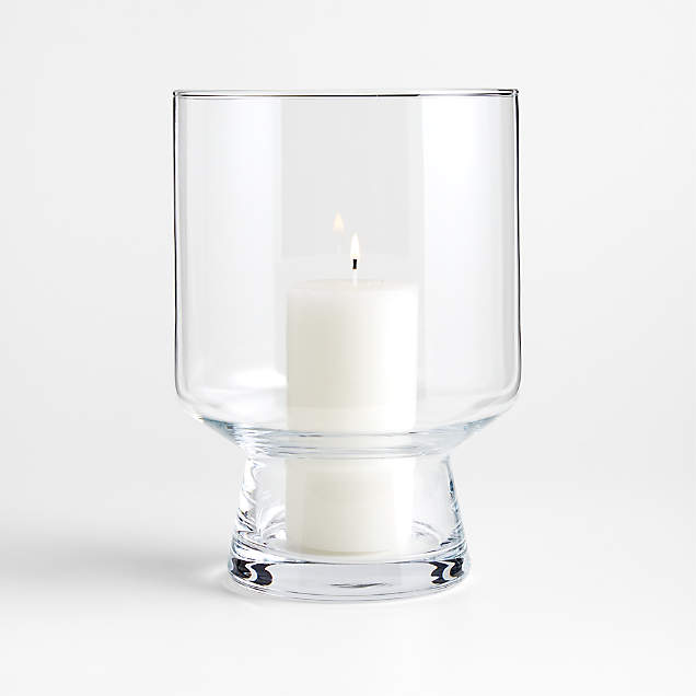 Bergen Large Glass Hurricane Candle Holder + Reviews | Crate & Barrel