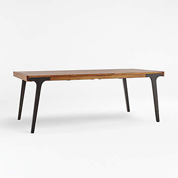 Tate 78 114 Black Extendable Midcentury Dining Table Reviews Crate Barrel