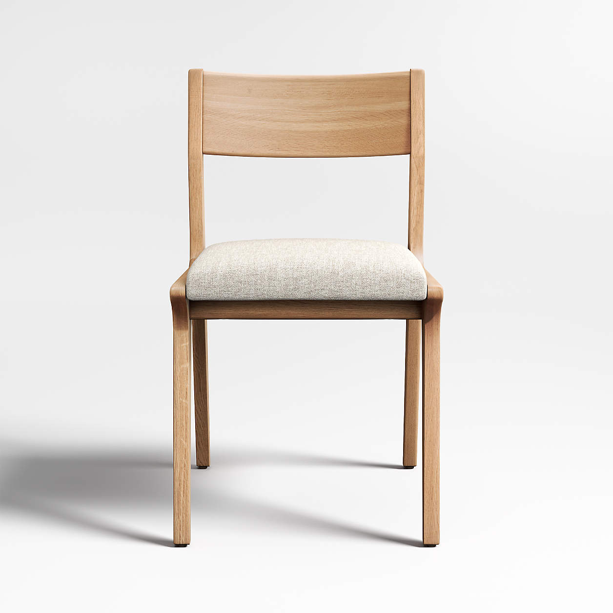 Lakin White Oak Wood Dining Side Chair + Reviews | Crate & Barrel