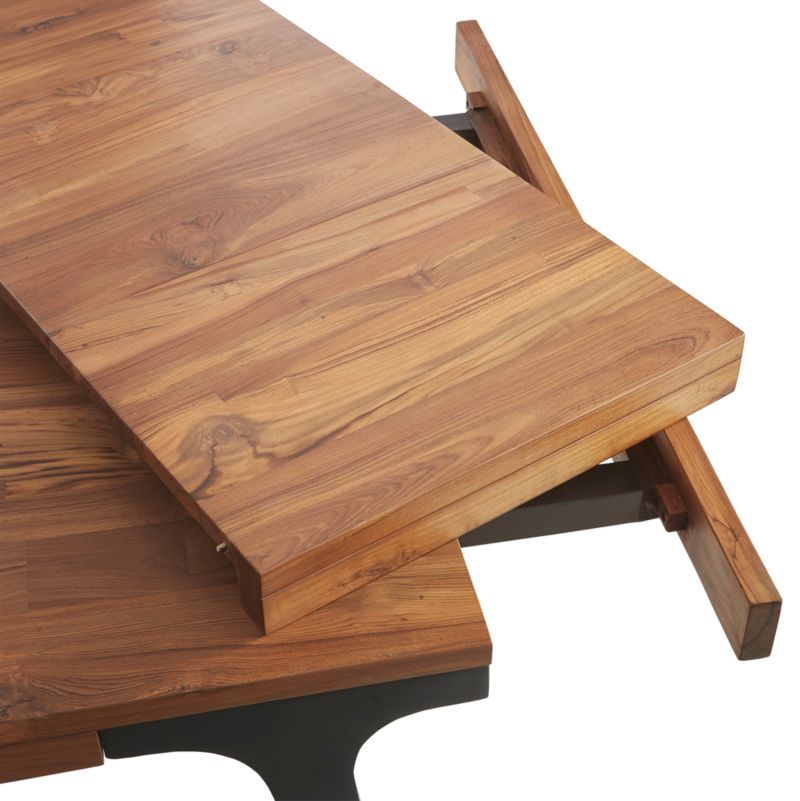 Lakin 106"-144" Teak Wood Extendable Dining Table + Reviews | Crate & Barrel Canada