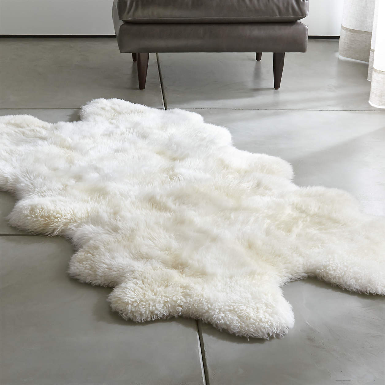 Sheepskin Throw Rug + Reviews | Crate & Barrel