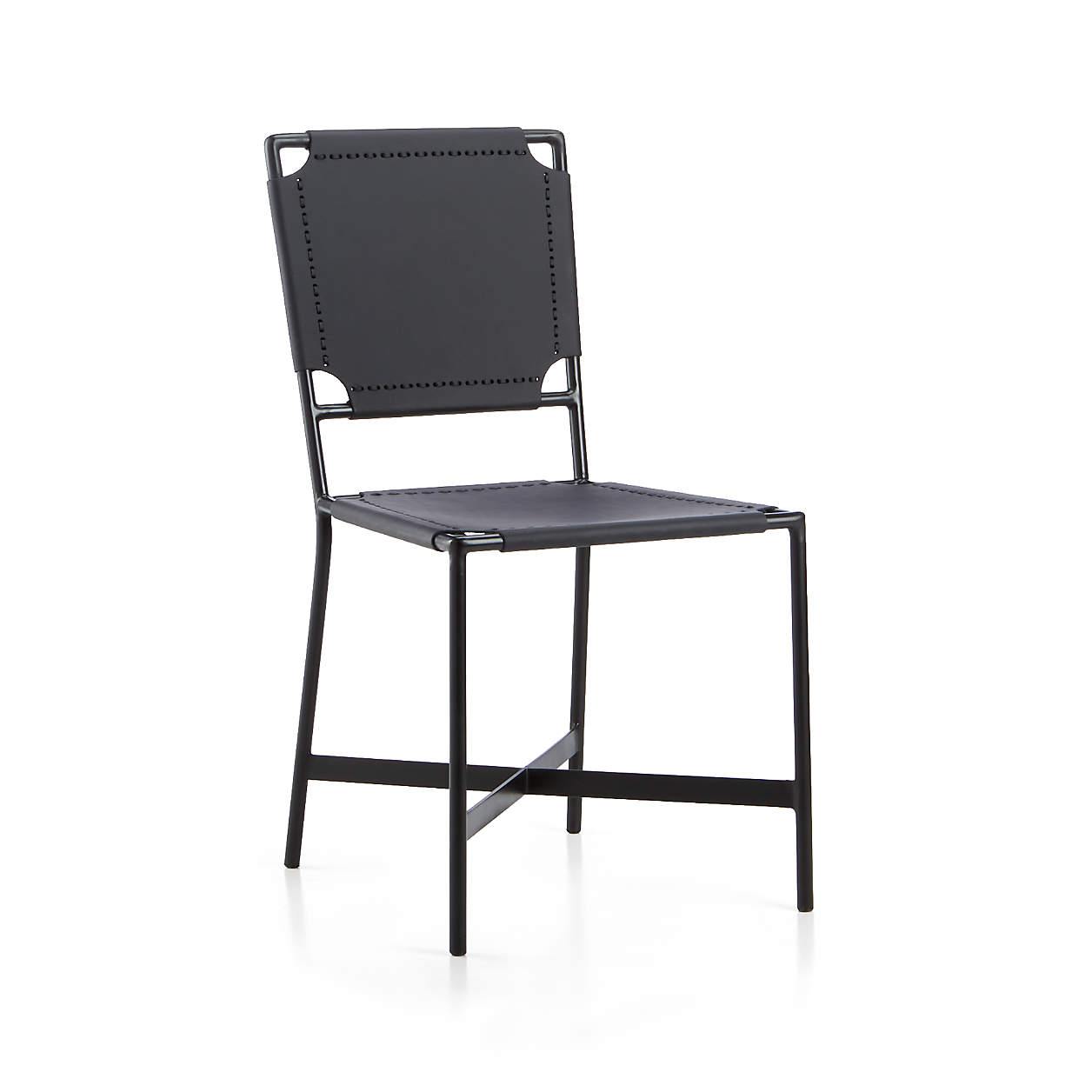Laredo Black Leather Dining Chair + Reviews | Crate & Barrel