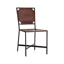 Laredo Brown Leather Dining Chair | Crate & Barrel Canada
