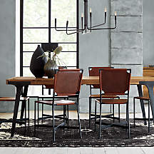 Laredo Brown Leather Dining Chair | Crate & Barrel Canada