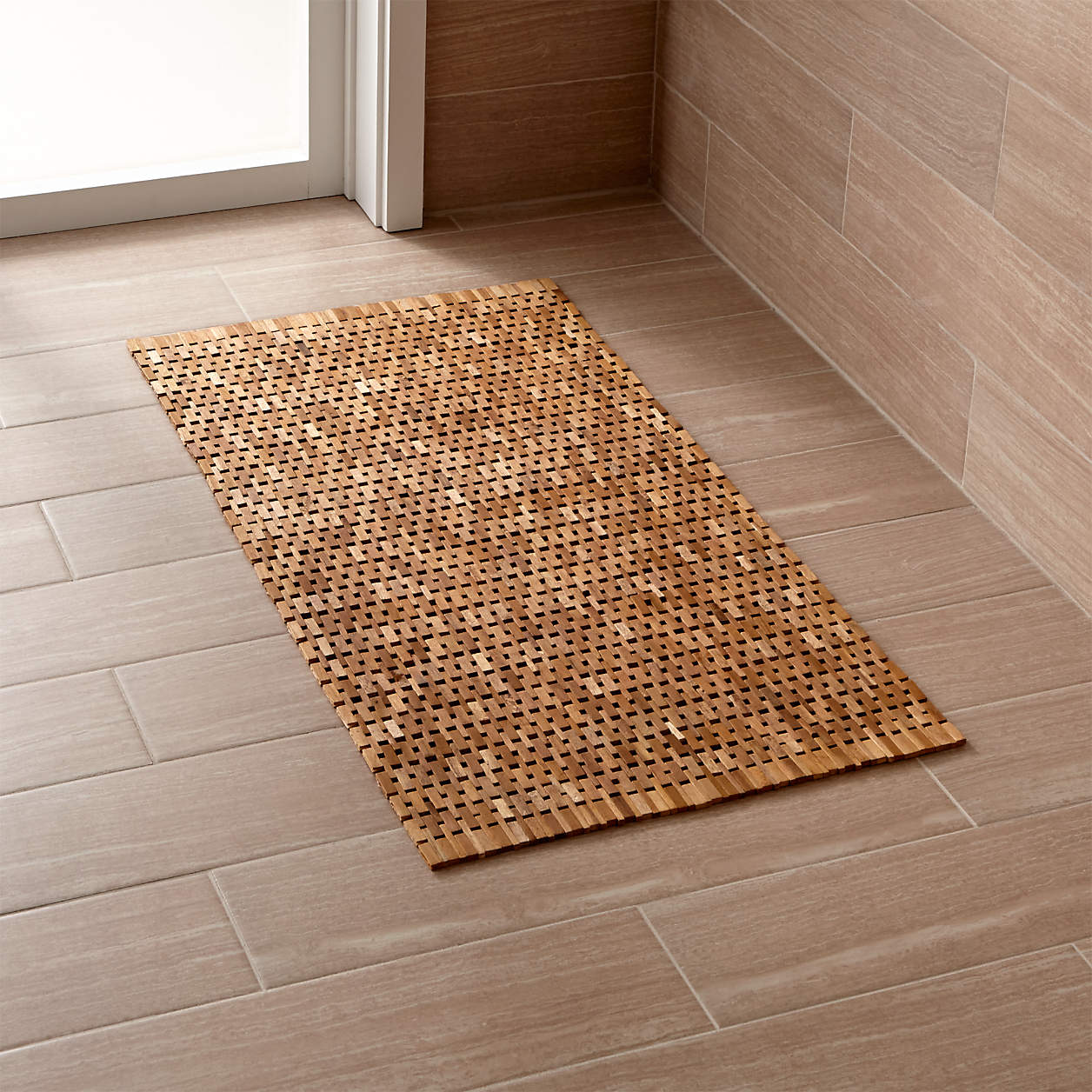 Lattice Wooden Mat + Reviews | Crate & Barrel