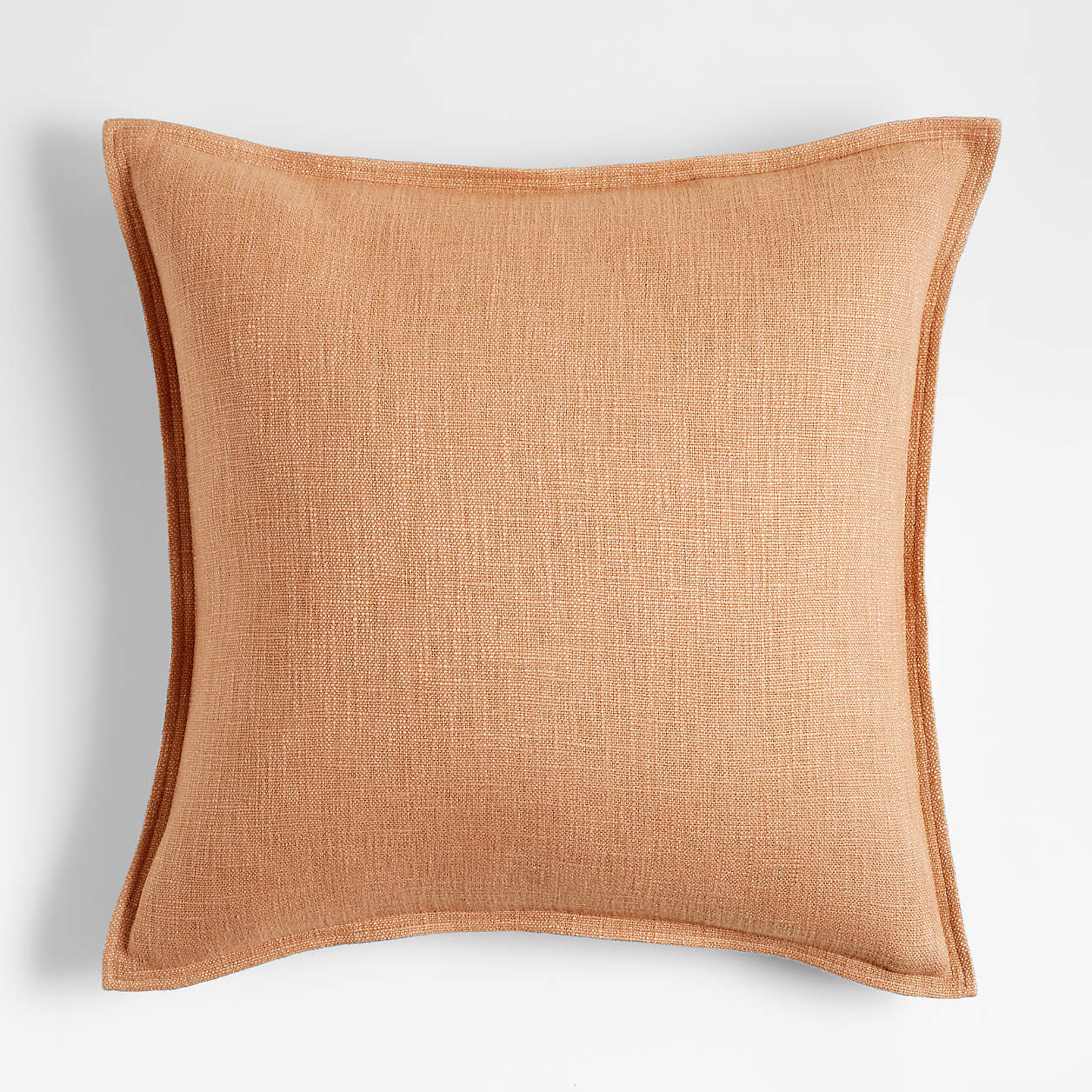 Terracotta 20"x20" Laundered Linen Decorative Throw Pillow | Crate & Barrel