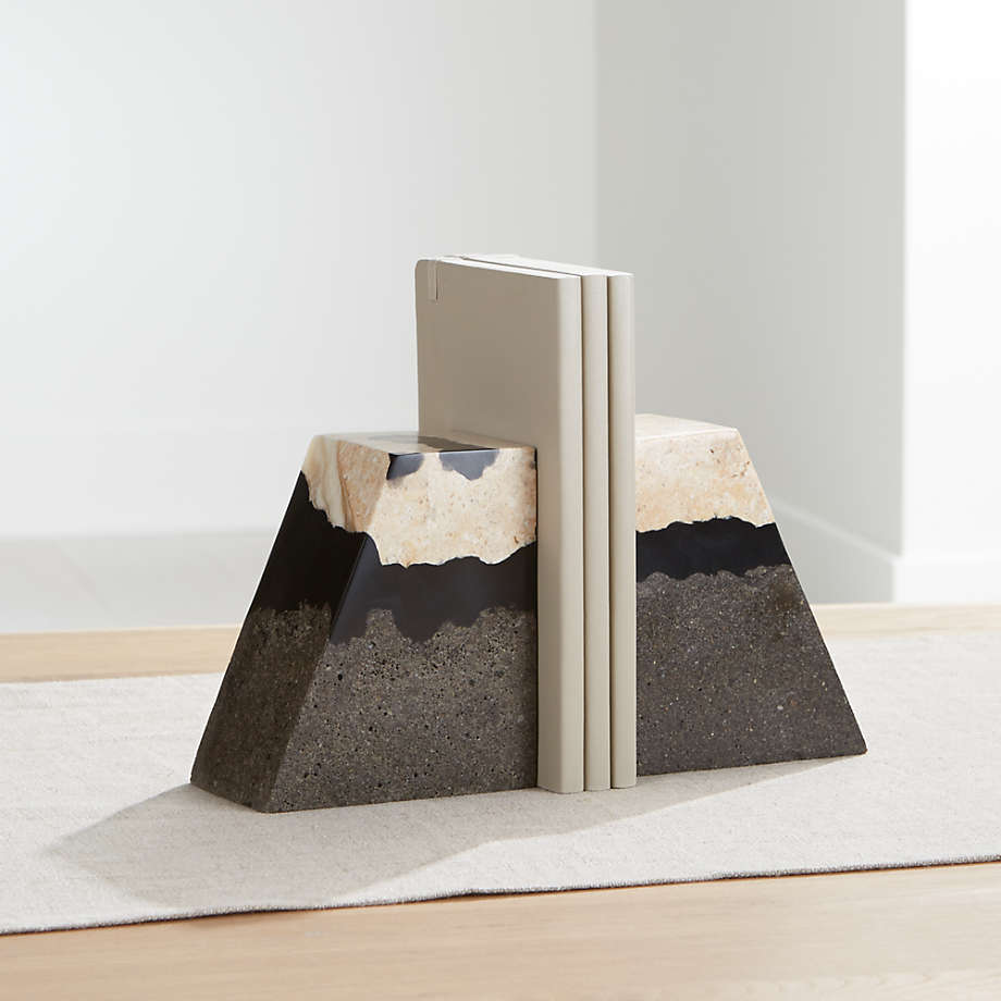 Lava Resin Stone Bookends, Set of 2 + Reviews | Crate & Barrel