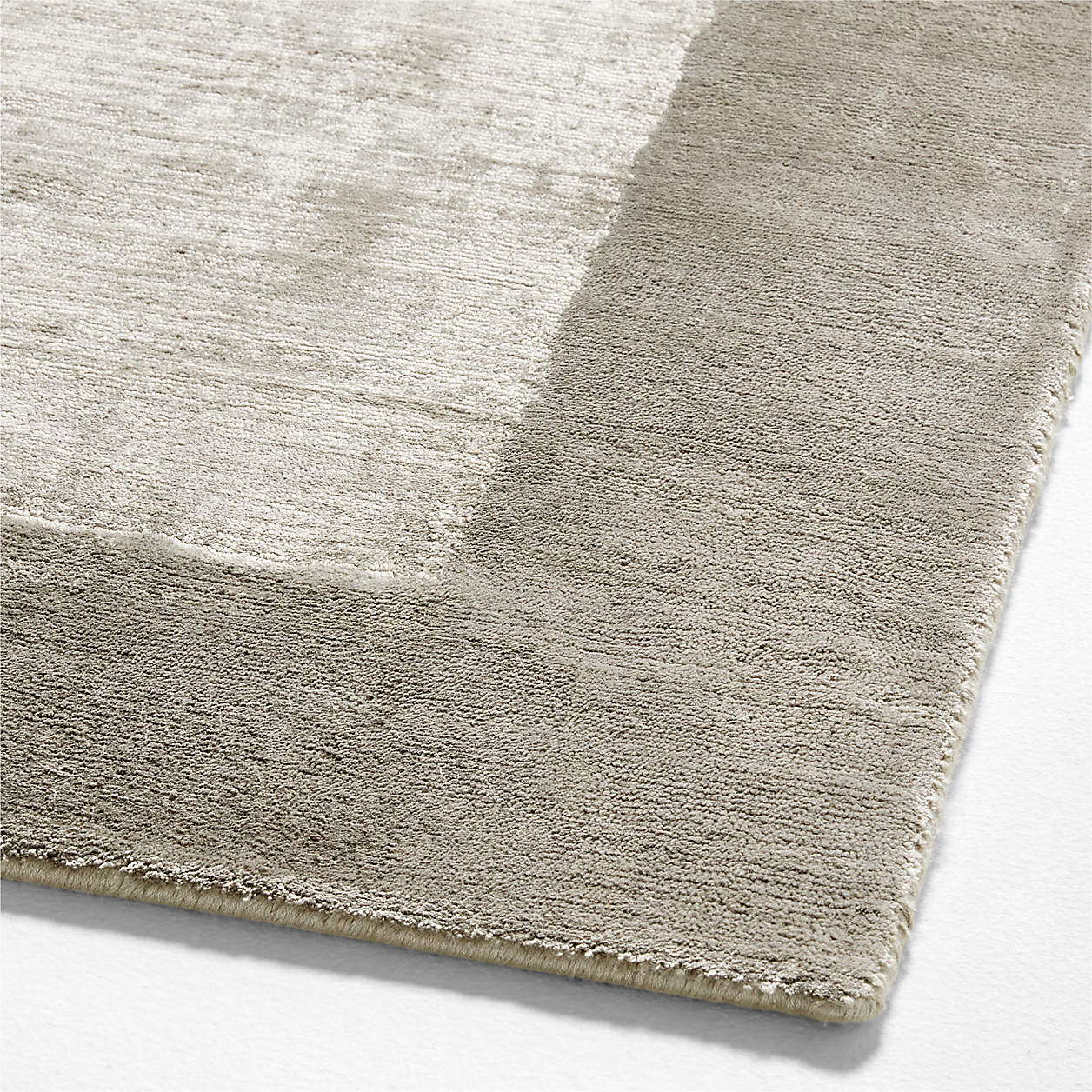Viscose Border Grey Rug 12"x18" Swatch | Crate & Barrel