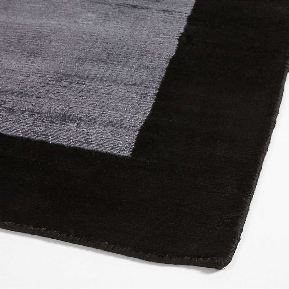 Laval Border Solid Black Rug 12x18" Swatch | Crate & Barrel