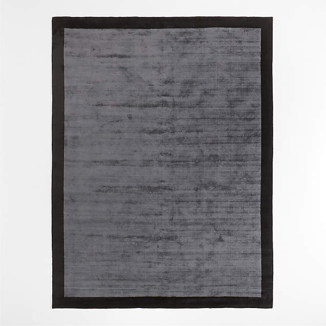 Laval Border Light Grey Area Rug 6'x9' + Reviews | Crate & Barrel