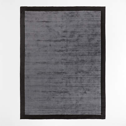 Laval Border Light Grey Area Rug 6'x9' + Reviews | Crate & Barrel
