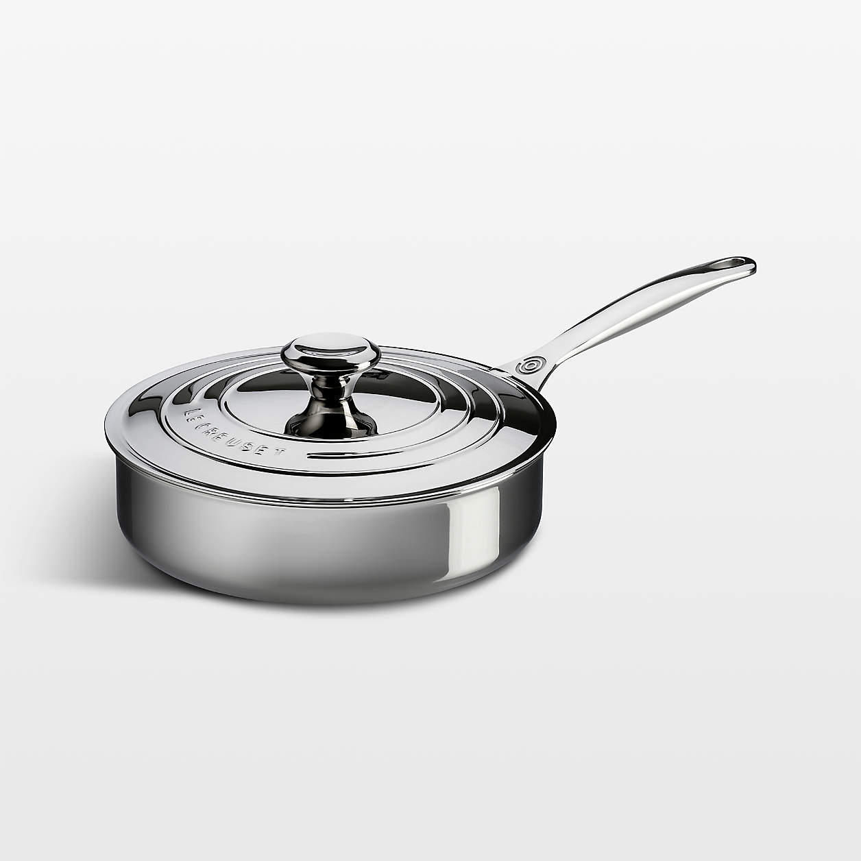 Le Creuset Signature 3-Qt. Stainless Steel Saute Pan with Lid | Crate ...