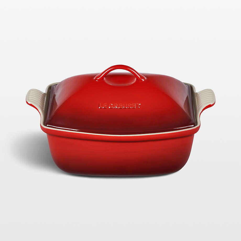 Le Creuset Heritage Cerise 4.5-Qt. Deep Covered Baker | Crate & Barrel
