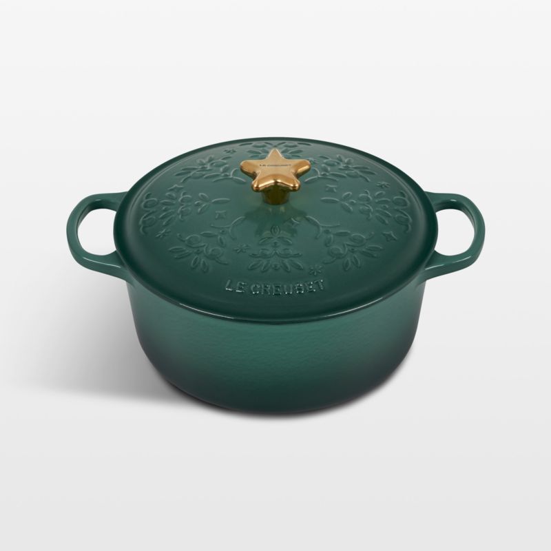 Le Creuset Noel Green 4.5-Qt. Dutch Oven | Crate & Barrel
