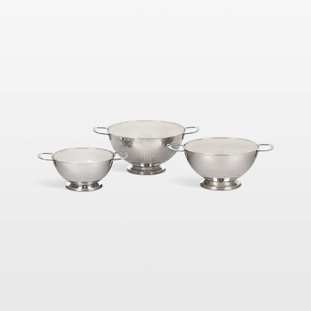 Le Creuset Stainless Steel Colanders, Set of 3 | Crate & Barrel