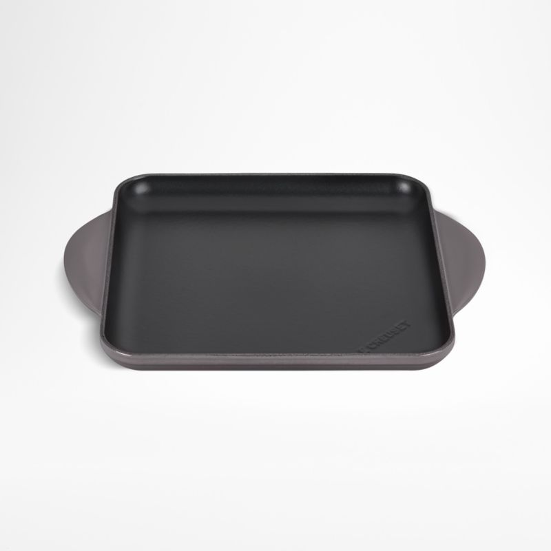 Le Creuset Signature Square 9.5" Oyster Grey Enameled Cast Iron Griddle ...
