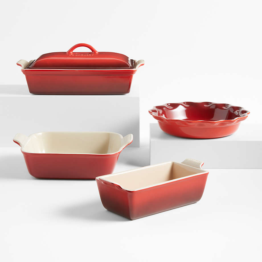 Le Creuset 5-Piece Cerise Red Stoneware Ceramic Bakeware Set + Reviews ...