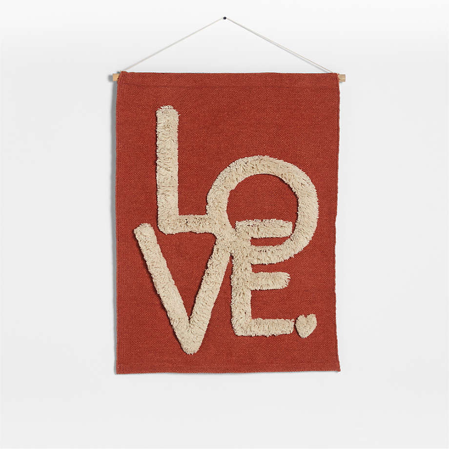 Leary "Love" Cotton and Wool Handwoven Kids Tapestry | Crate & Kids