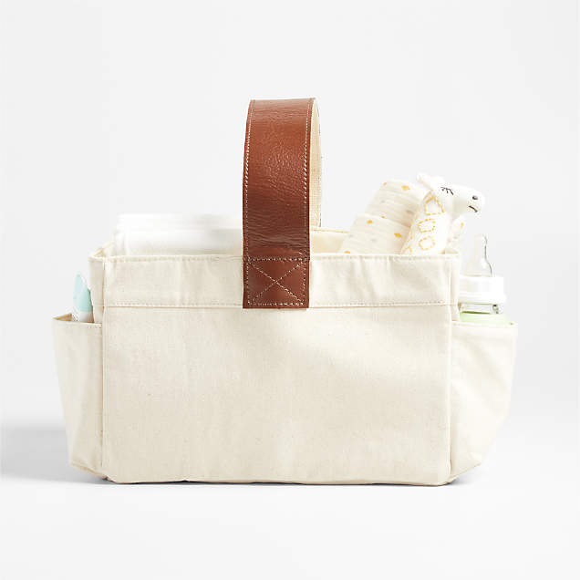 Mist Blue Cotton Diaper Caddy + Reviews | Crate & Kids