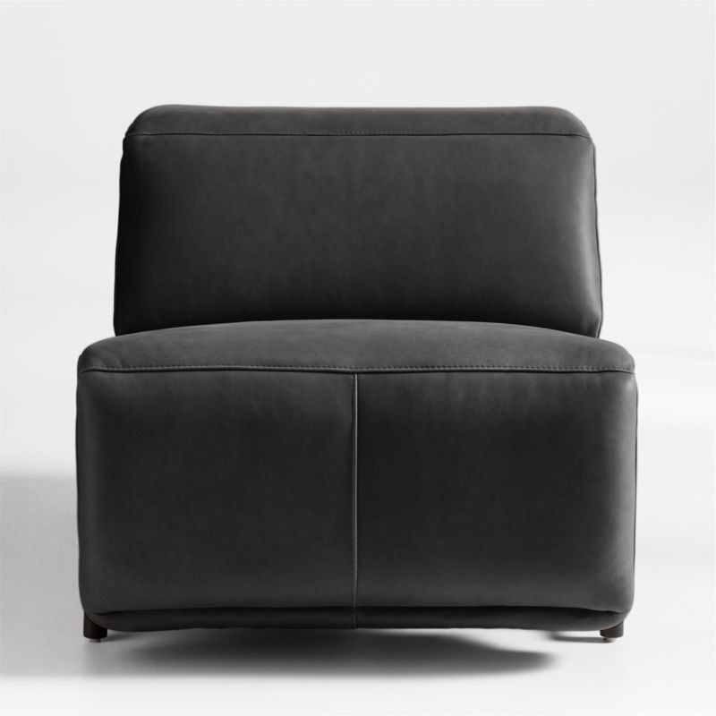 Leisure Power Recliner Leather Armless Chair | Crate & Barrel