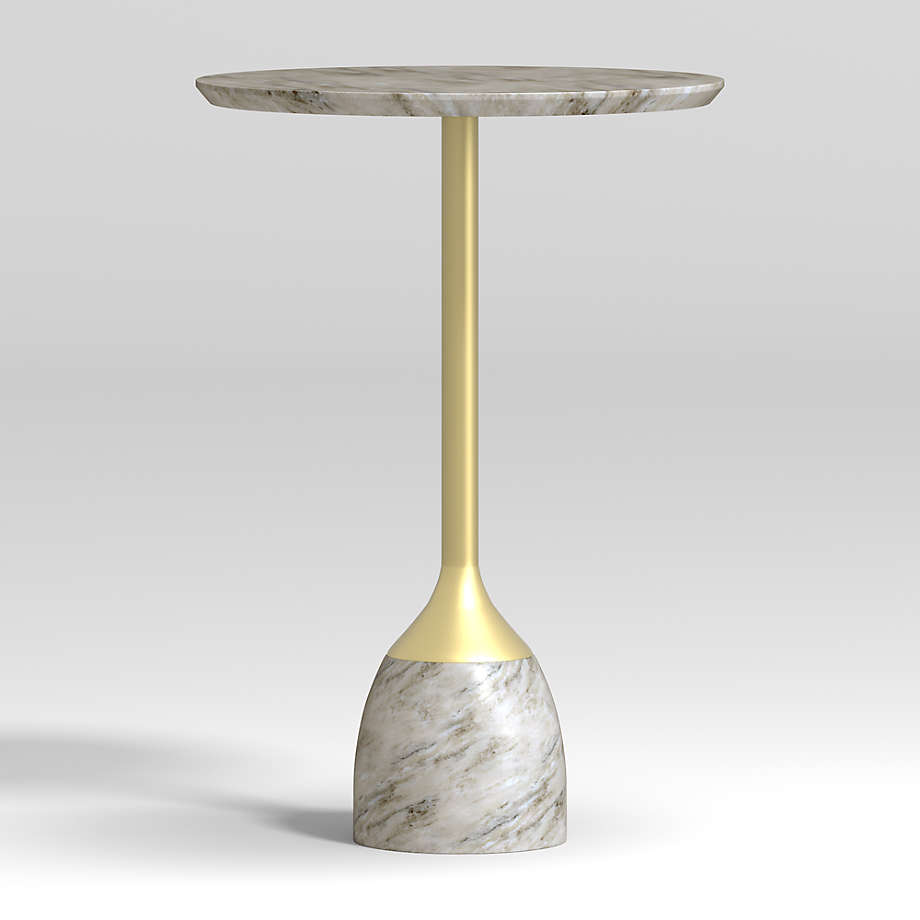 Leni Grey Marble Drink Table | Crate & Barrel