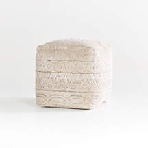 Lennon Patterned Pouf 18" | Crate & Barrel Canada