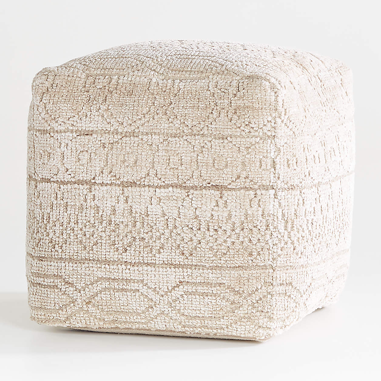 Lennon Patterned Pouf 18" | Crate & Barrel