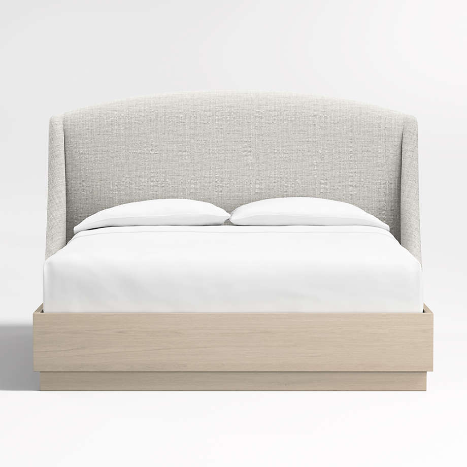 Lafayette 48" Weave Mist Grey Upholstered Queen Headboard with Batten ...