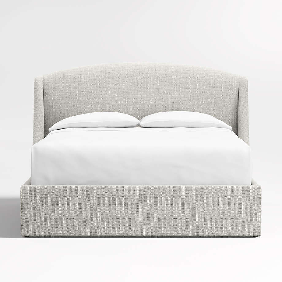 Lafayette 48" Weave Mist Grey Upholstered Queen Headboard with Storage ...