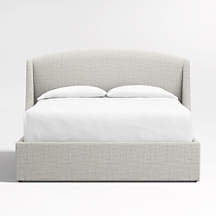 Lafayette 48" Weave Mist Grey Upholstered Queen Headboard with Storage ...