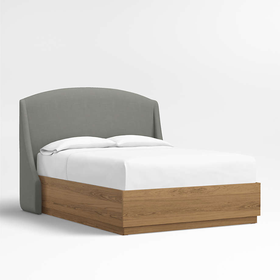 Lafayette 56" Linen Graphite Grey Upholstered Queen Headboard with ...