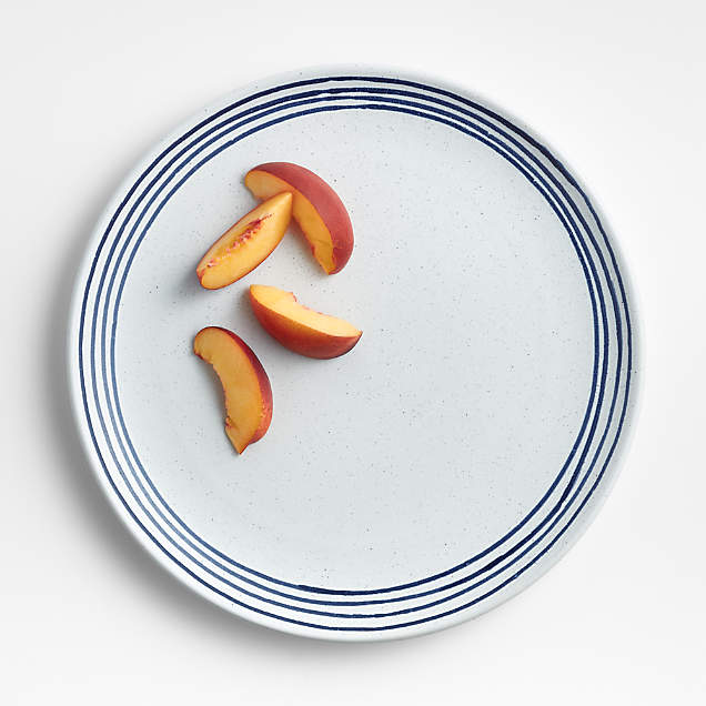 Lina Hanukkah Blue Stripe Dinner Plate + Reviews | Crate & Barrel