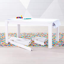 Kids Adjustable White Wood Large Table, Leg Set and Paper Roll | Crate ...