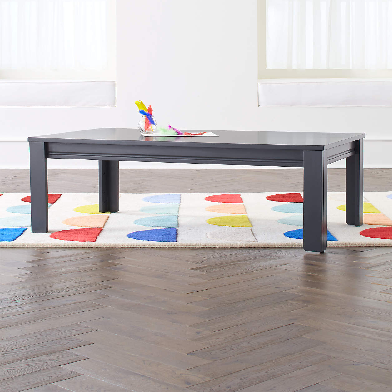 Kids Adjustable Charcoal Wood Large Table with 15" Legs + Reviews ...