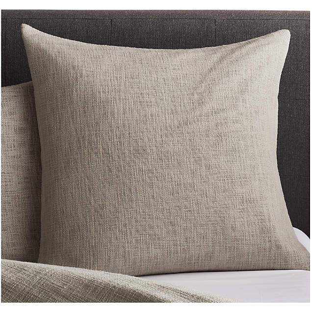 Grey Belgian Flax Linen Sham Euro + Reviews | Crate & Barrel