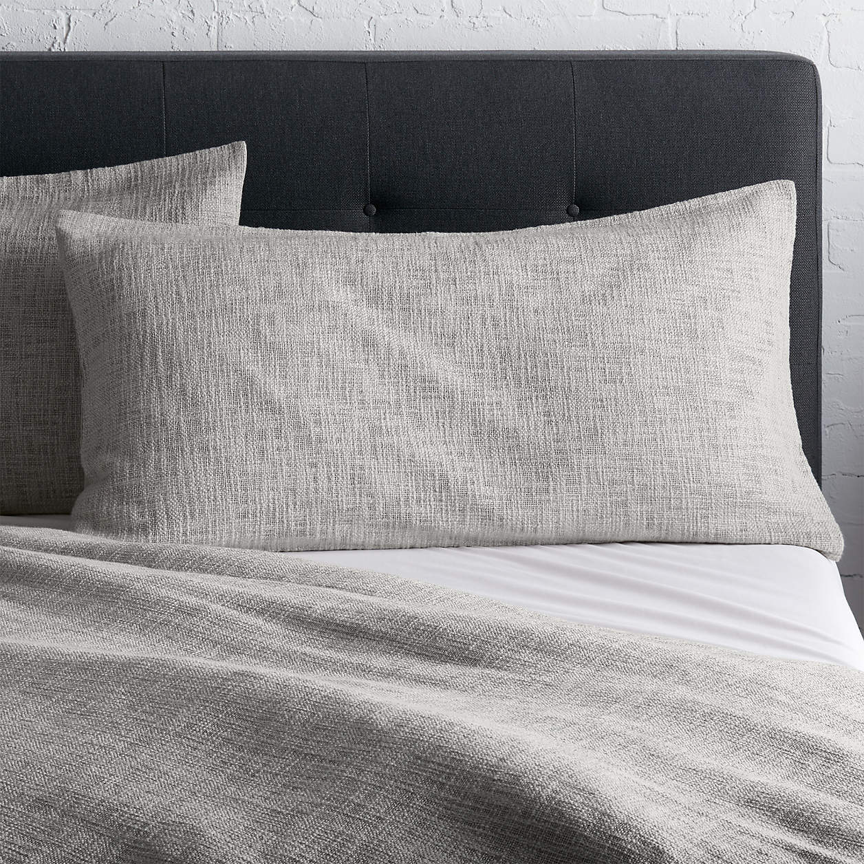 Lindstrom Cotton Grey King Sham + Reviews | Crate & Barrel